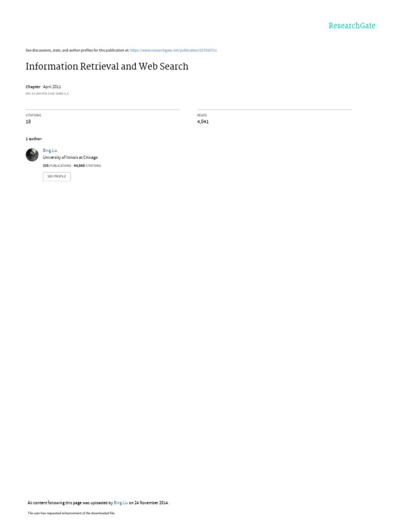 Information Retrieval and Web Search | PDF