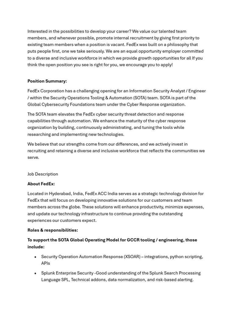 Cyber Security Analyst-Senior JD-2 | PDF