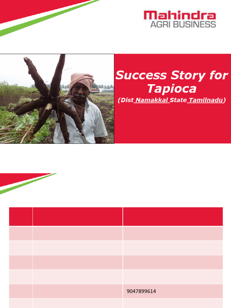 Success Story of Tapioca - Namakkal-TN | PDF