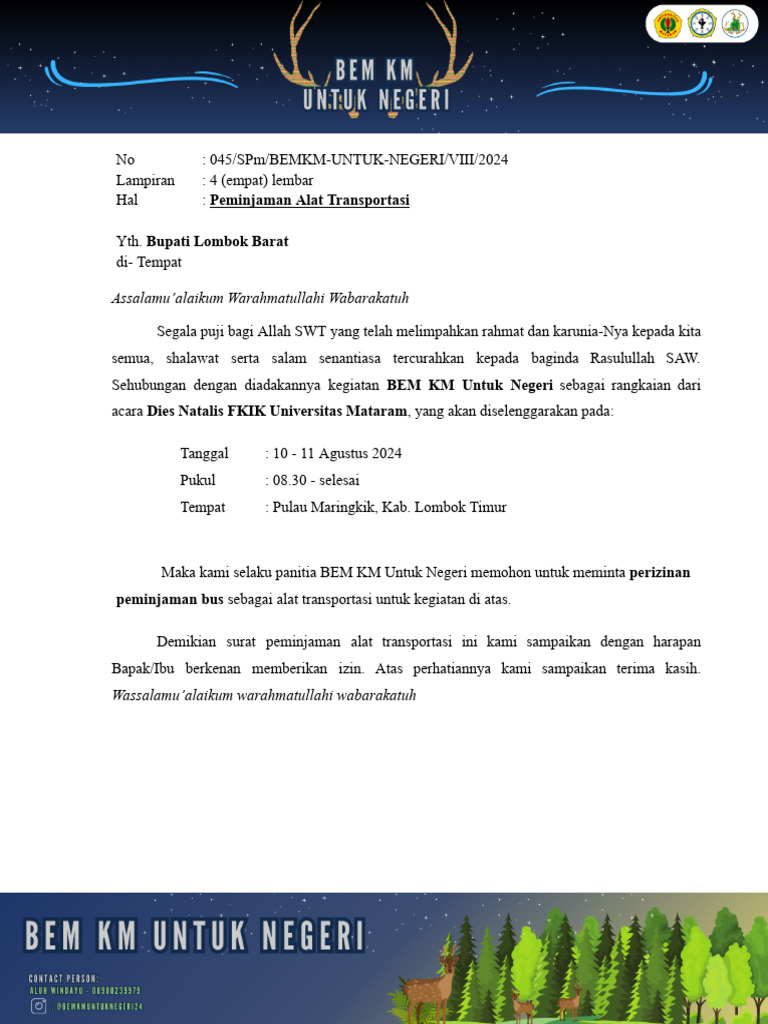 Surat Bis Bupati Lobar | PDF