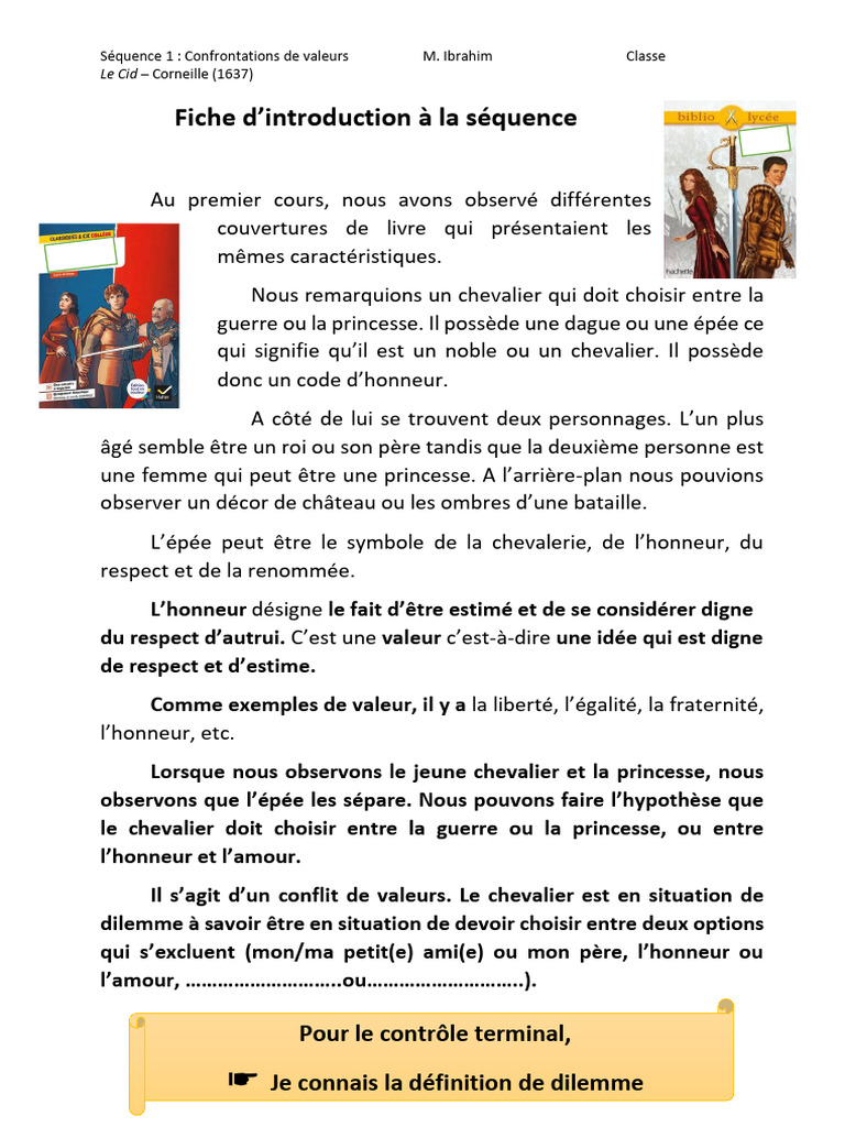 Fiche Introduction Séquence | PDF