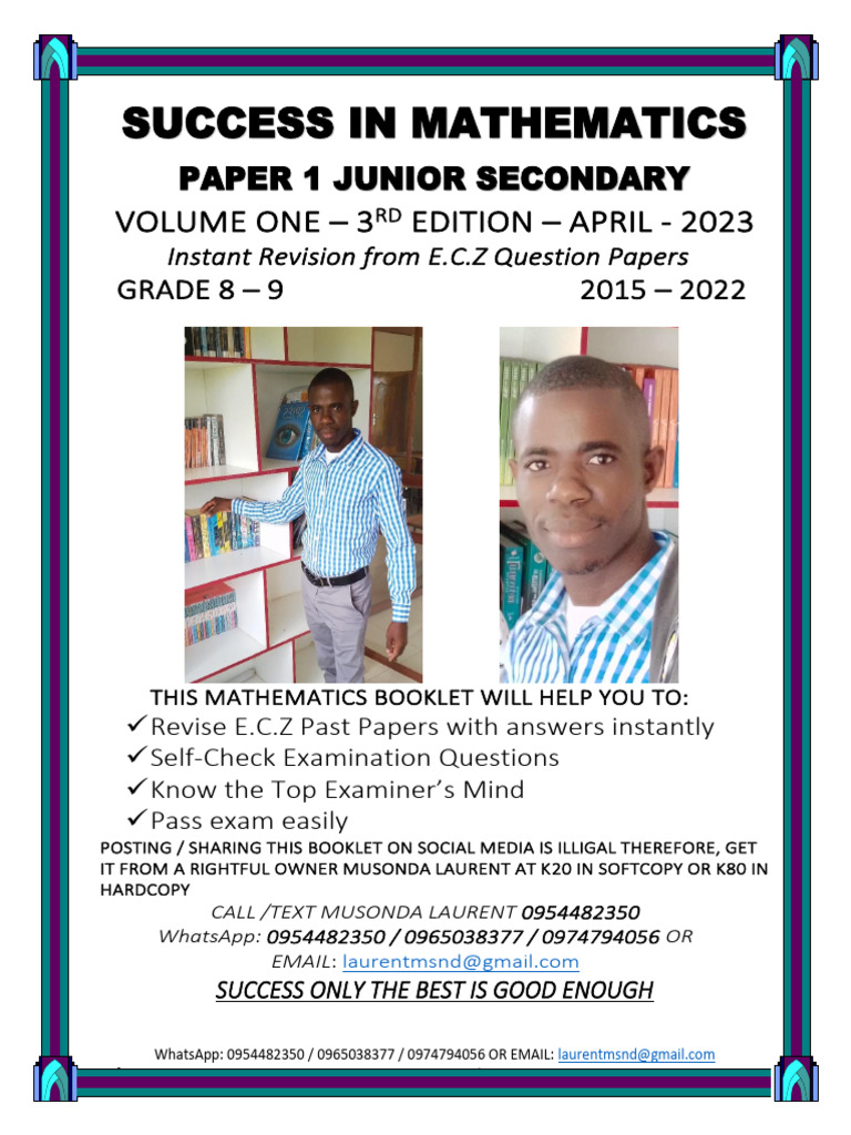 Success in g9 Maths p1 (2015 - 2022) | PDF