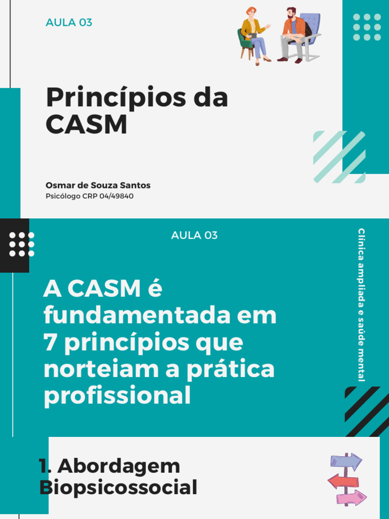 AULA 3 - Princípios Da CASM | PDF | Saúde mental | Autoajuda