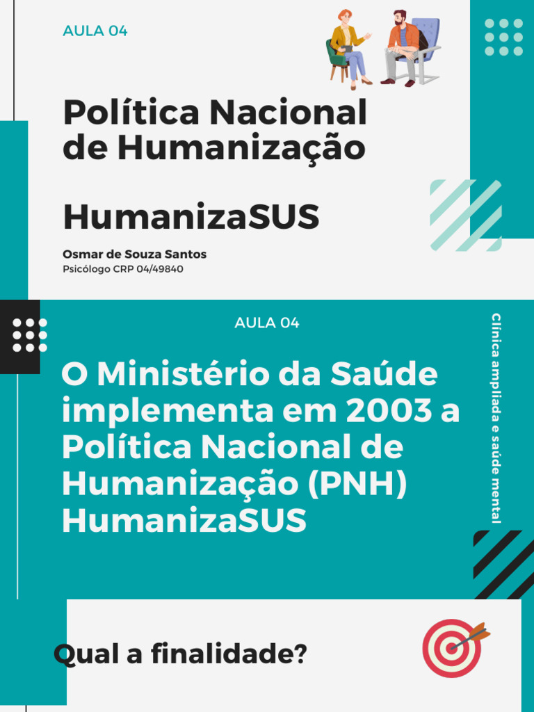 AULA 04 - PNH e HumanizaSUS | PDF