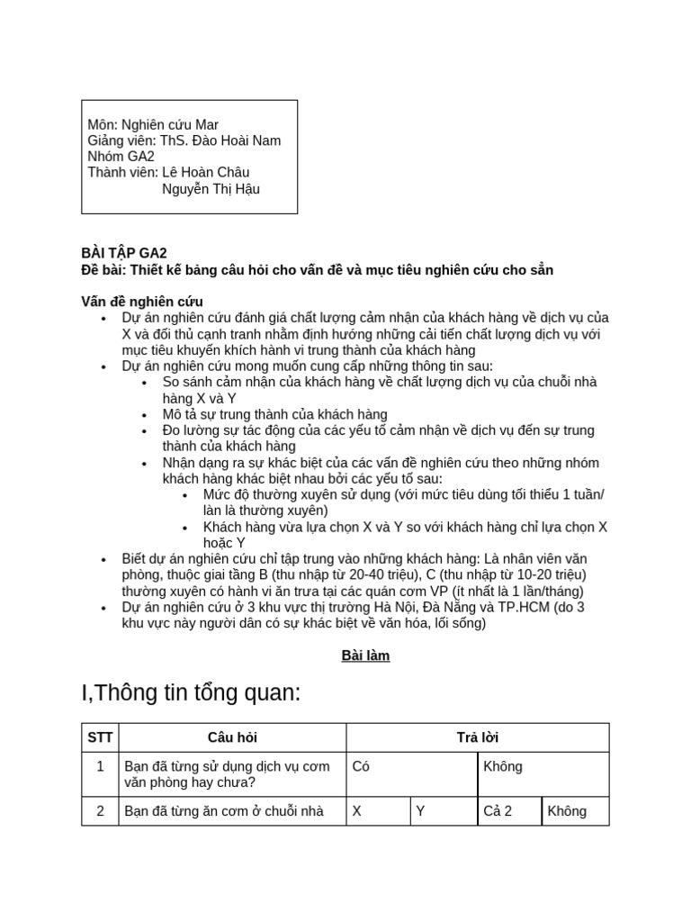 BÀI TẬP GA2 | PDF