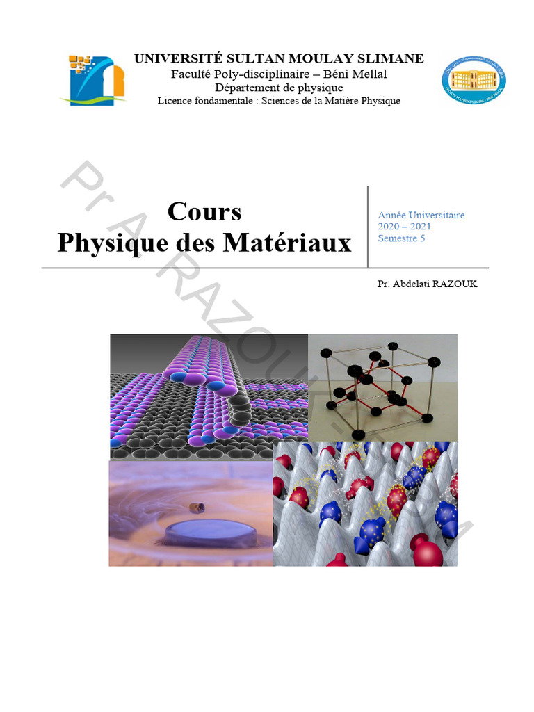 Razouk M30 S5 Cours Physique Des Matériaux | PDF