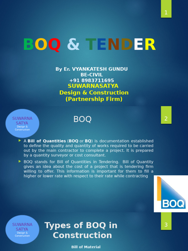 Boq & Tender | PDF