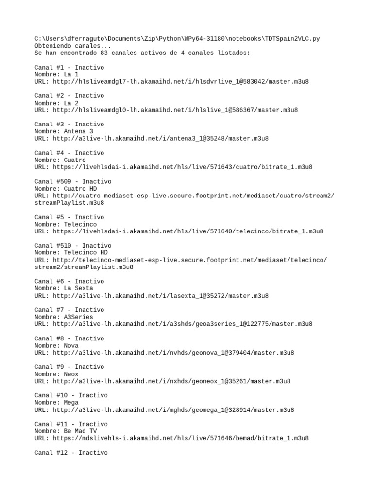Lista Canales | PDF