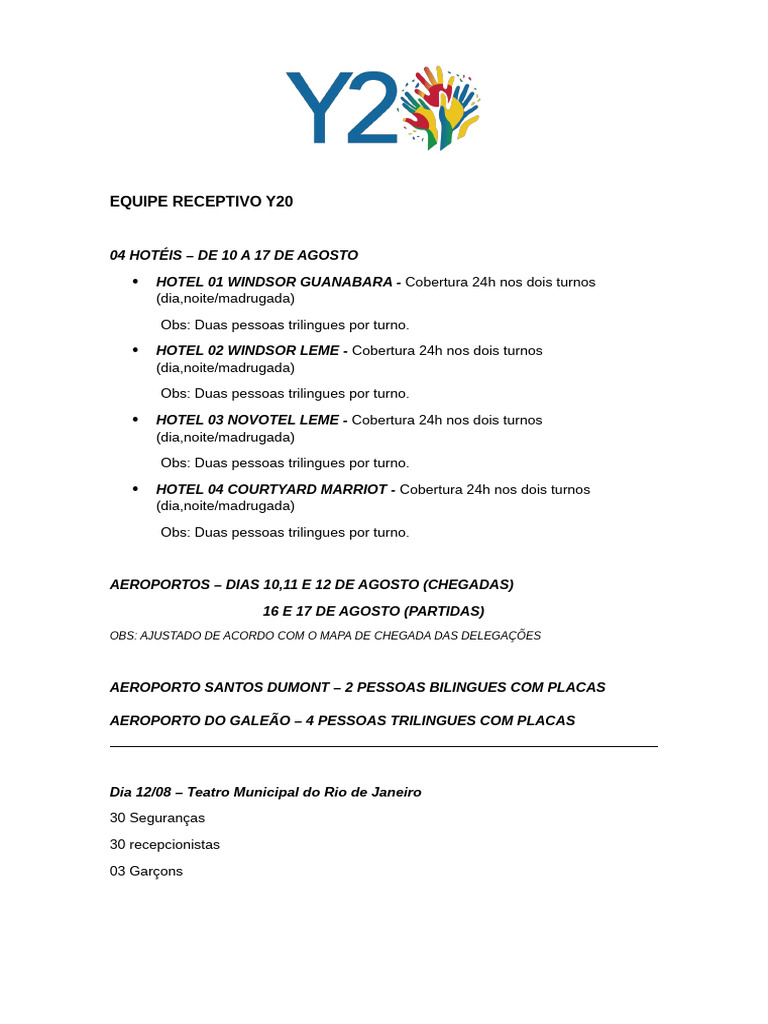 Y20 Receptivo | PDF