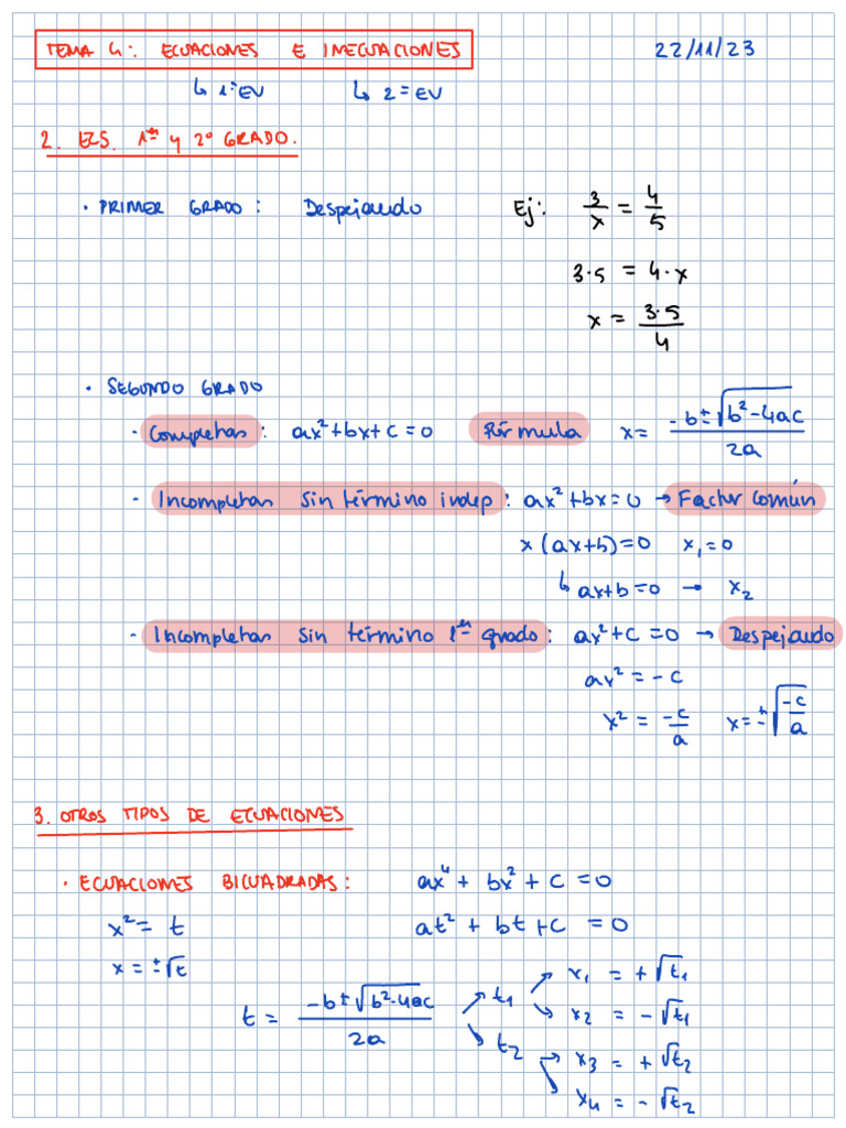 4c. Tema 4_ Ecuaciones | PDF