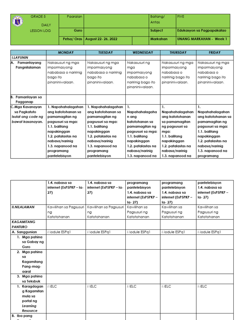 DLL-G5 Week-1-Esp | PDF