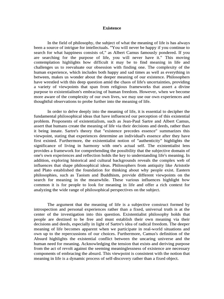What Is The Meaning of Life | PDF | Existentialism | Meaning Of Life