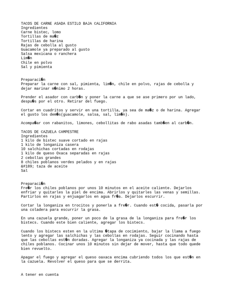 Comida Mexicana | PDF