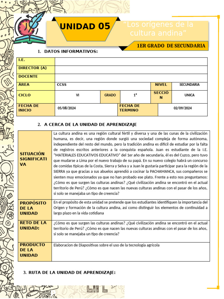 1º Unidad 5 CCSS - 2024 | PDF