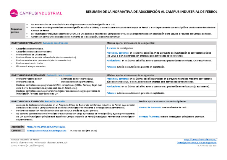 Resumen Condiciones Adscripcion CIF - Es | PDF | Personal educativo | Academia
