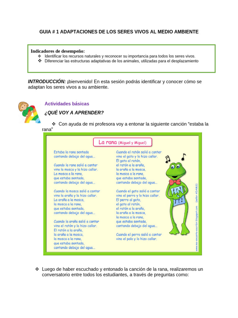Ciencias 1°- adaptaciones de los seres vivos | PDF