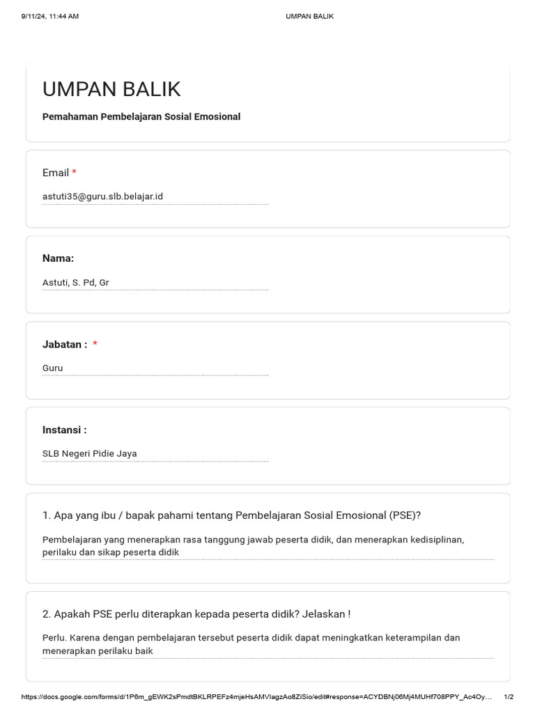 Umpan Balik Pse - Astuti | PDF