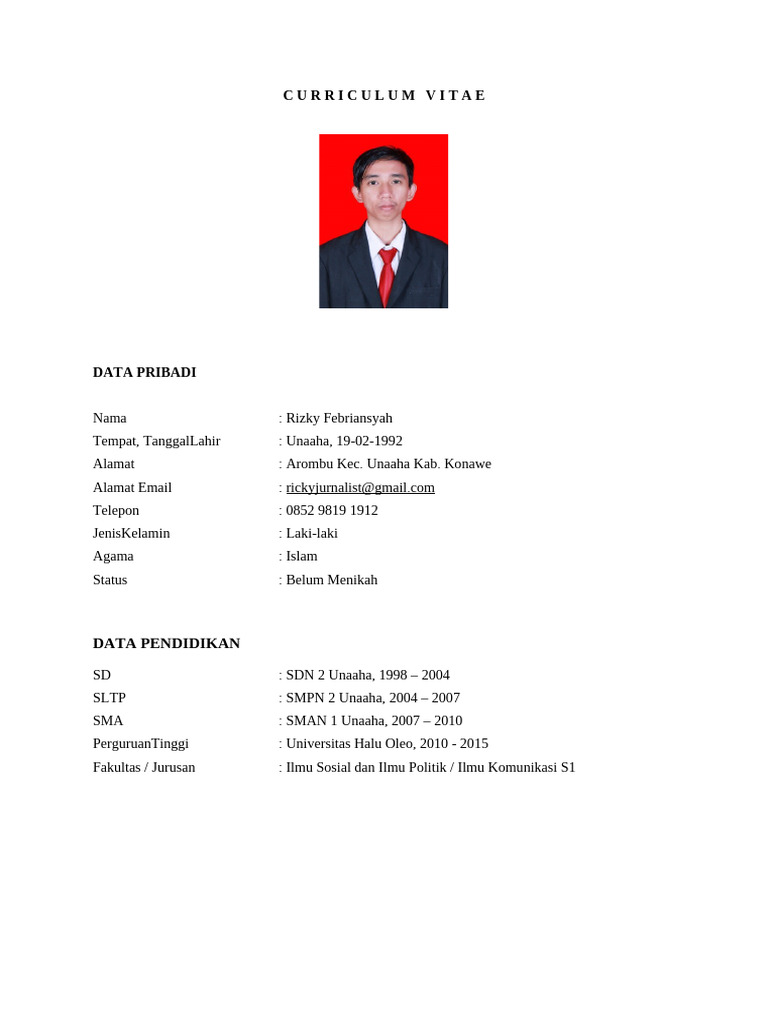 CV Rizky Febrianysah 2 | PDF