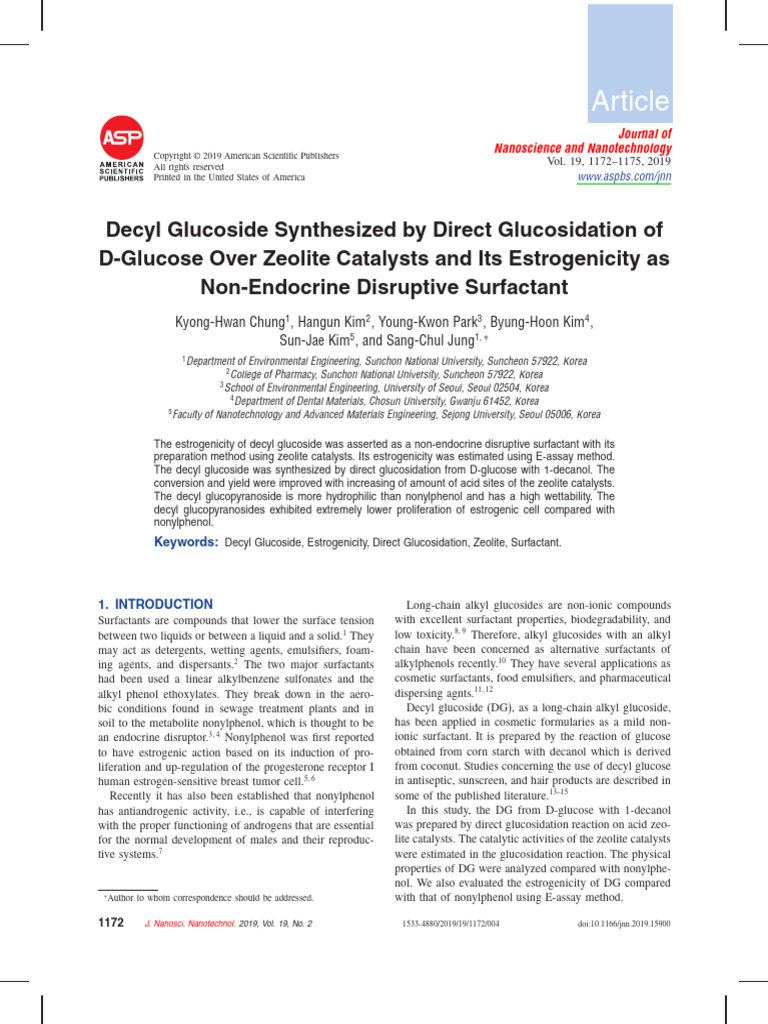 55 - Decyl Glucoside (DG), As A Long-Chain Alkyl Glucoside | PDF