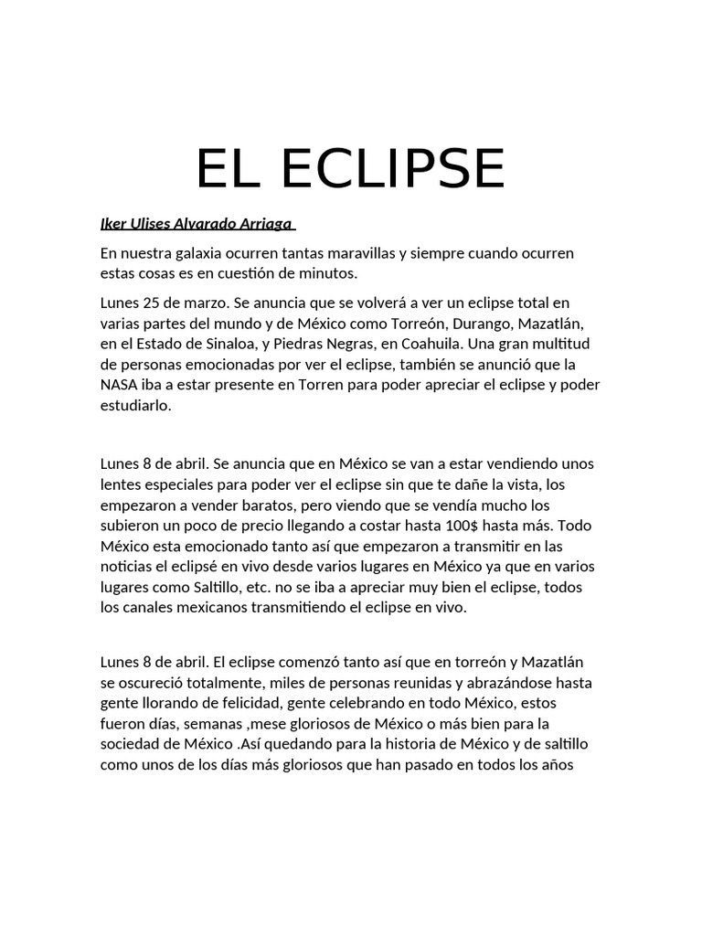 El Eclipse | PDF