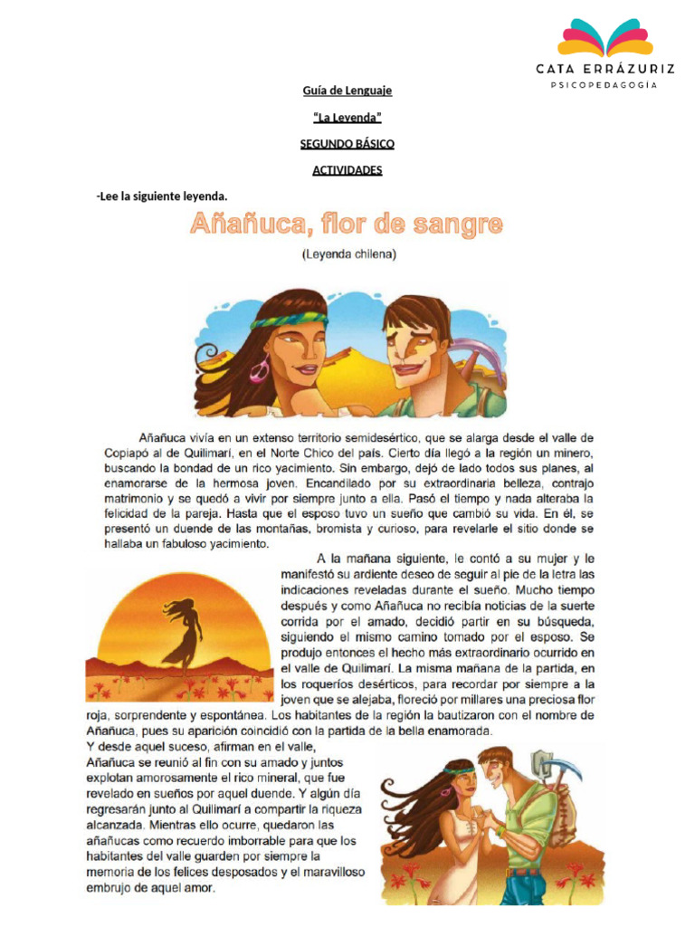 Guía de Lenguaje LEYENDA SEGUNDO BÁSICO | PDF