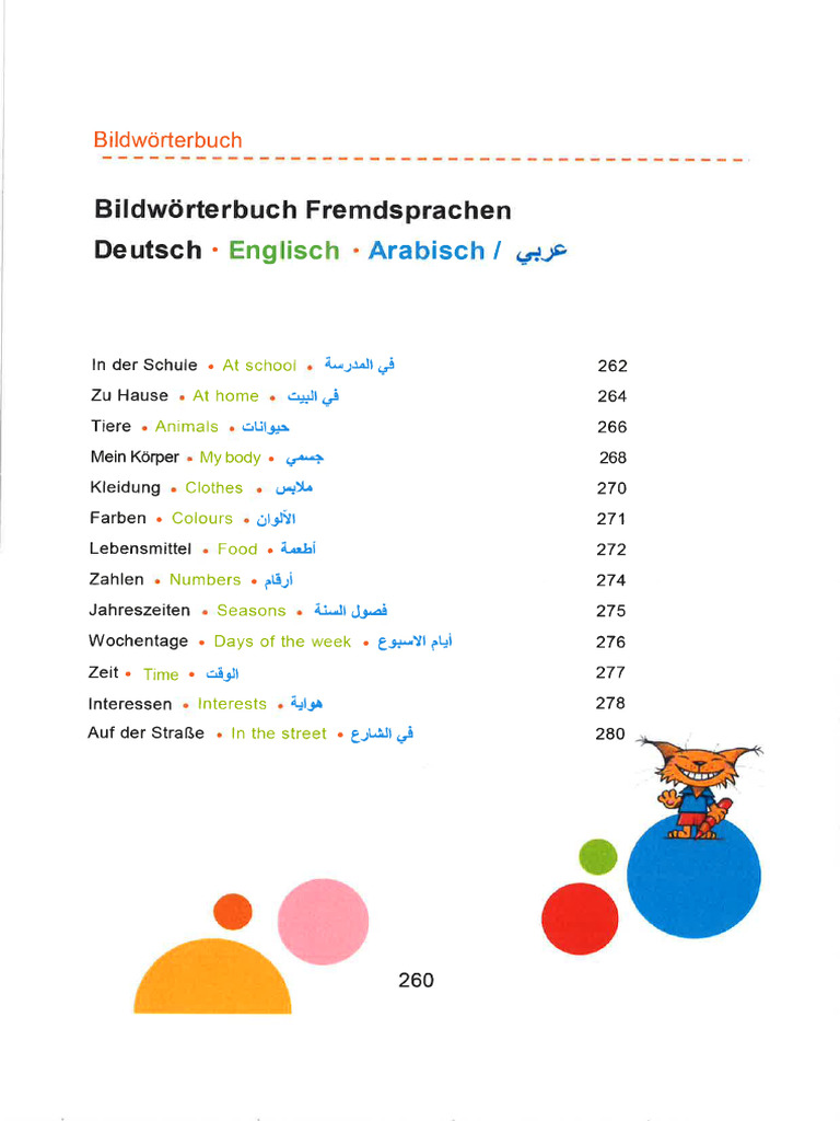 Bildwoerterbuch Deutsch Englisch Arabisch | PDF