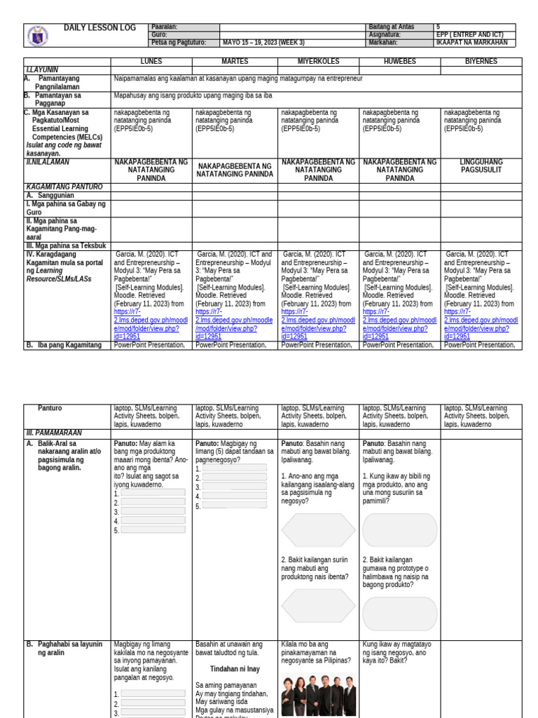 DLL G5 Epp (Ict) Q4 W3 | PDF