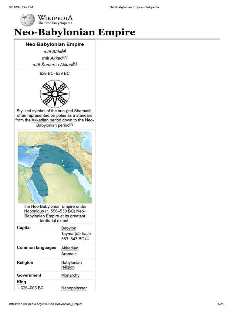 Neo-Babylonian Empire - Wikipedia | PDF