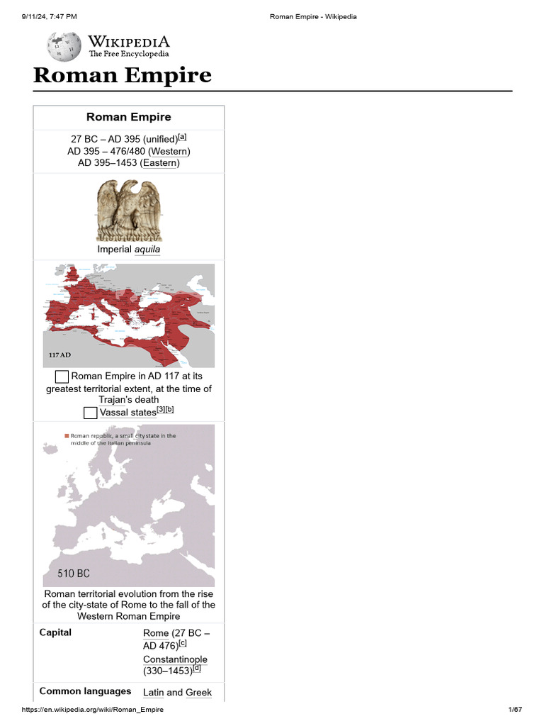 Roman Empire - Wikipedia | PDF