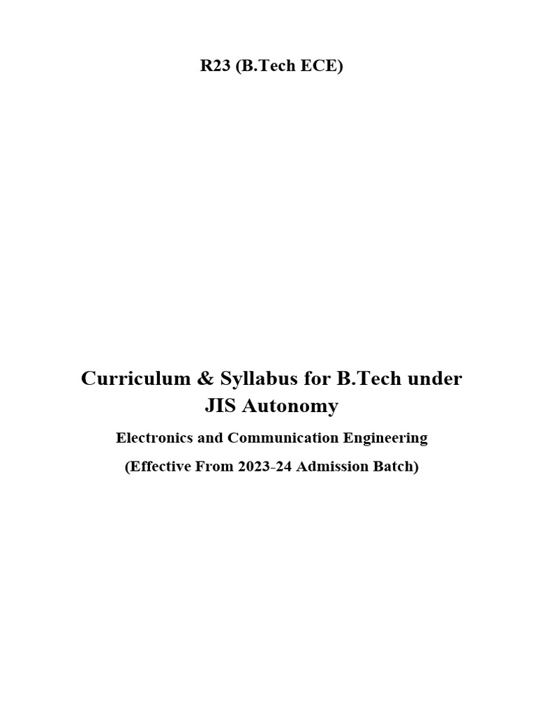 PGCET Syllabus for M.Tech ECE R23 | PDF | Electrical Network | C ...