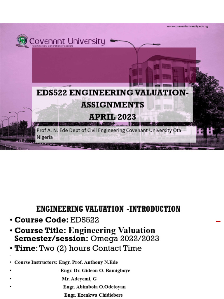 EDS522 - Engineering Valuation - L3 Assignments-17042023 | PDF
