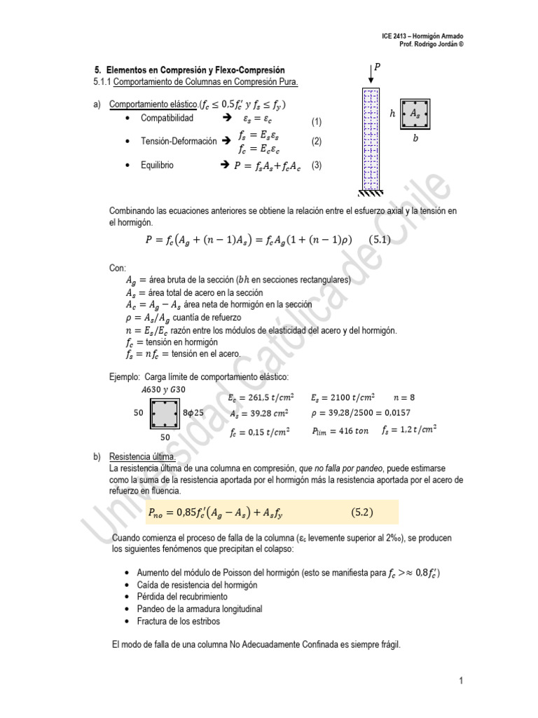 Compresion Pura y Flexo Compresion | PDF