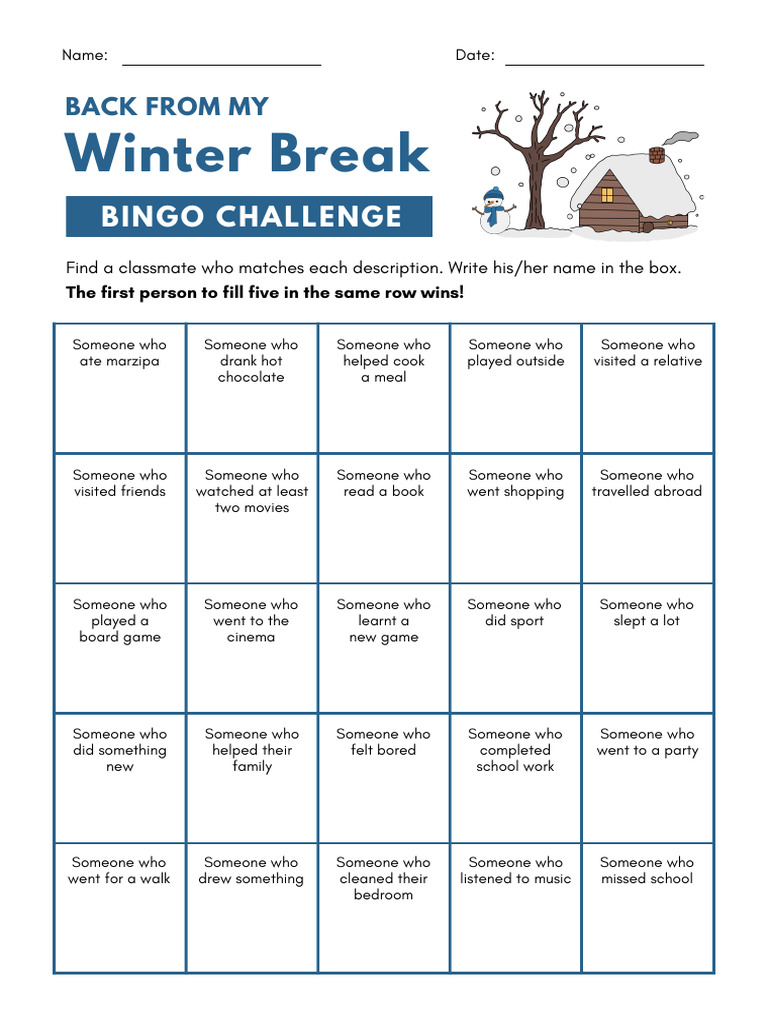 Winter Break Find Someone Who | PDF