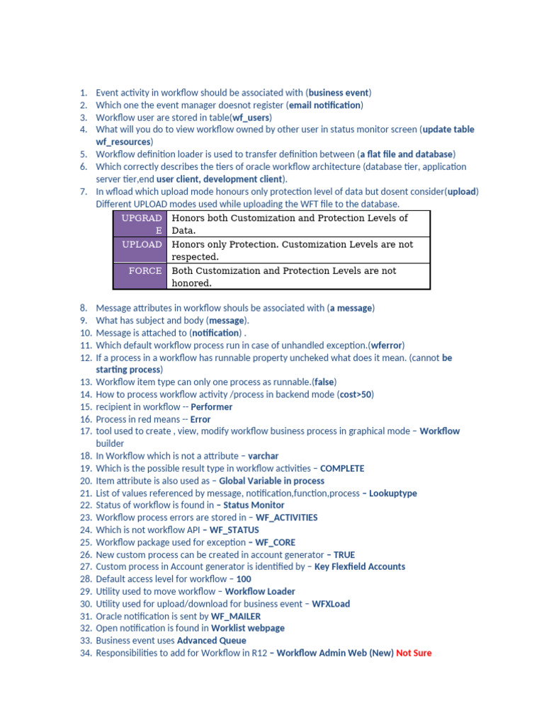 Workflow Questions and Answers | PDF