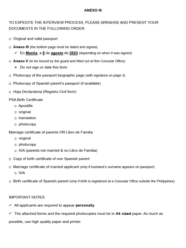 ANEXO III Checklist | PDF | Law