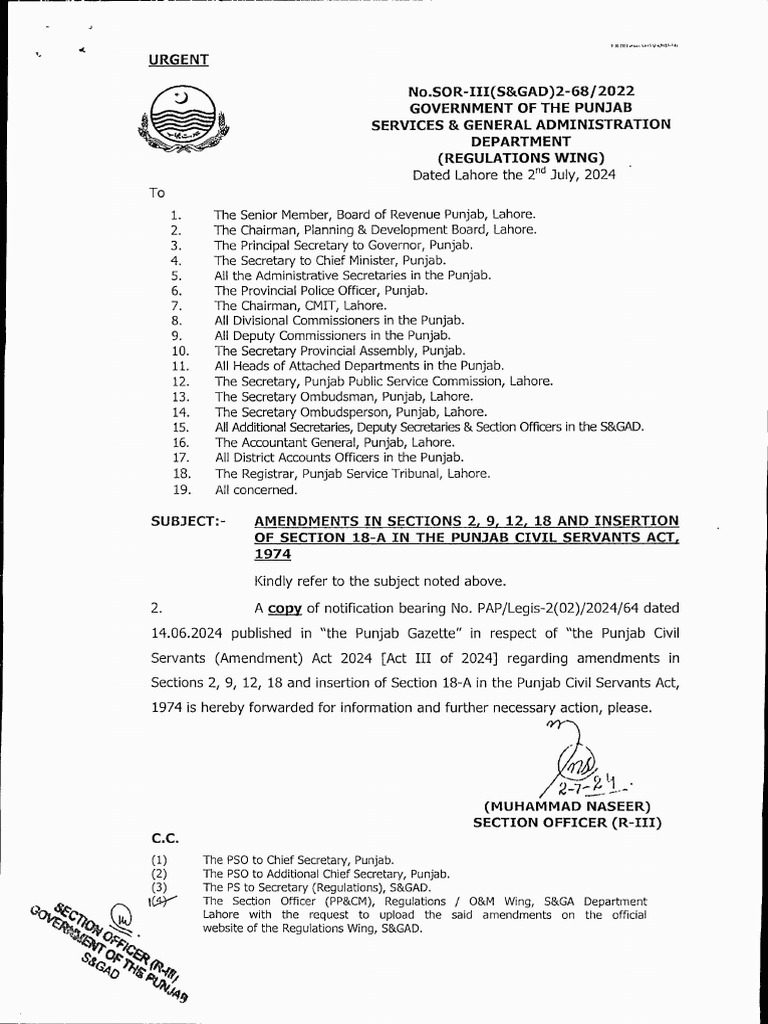 Amendments in Section | PDF