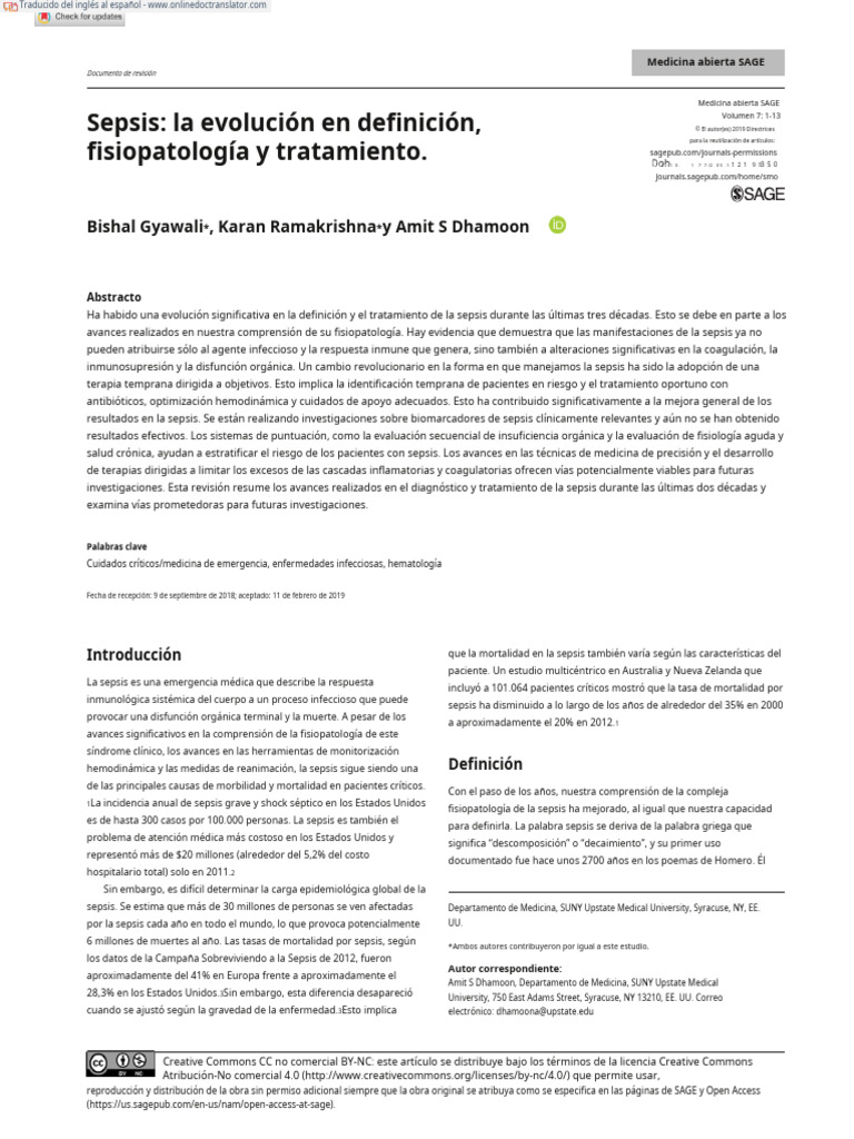 Sepsis - The Evolution in Definition, Pathophysiology and Management ...