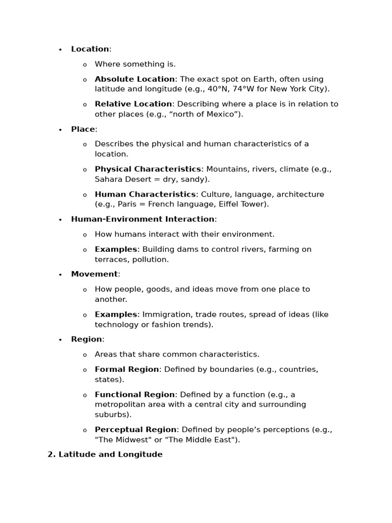 Geography Notes | PDF