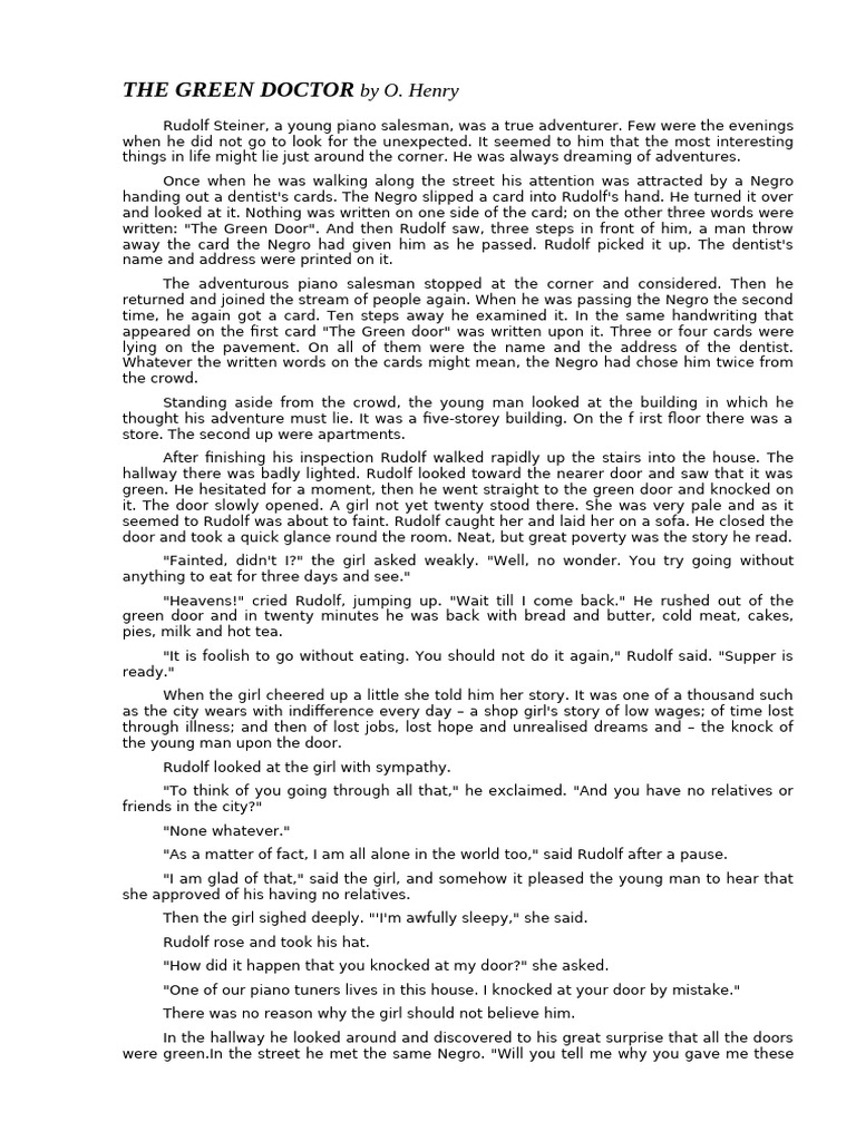 The Green Doctor by o | PDF