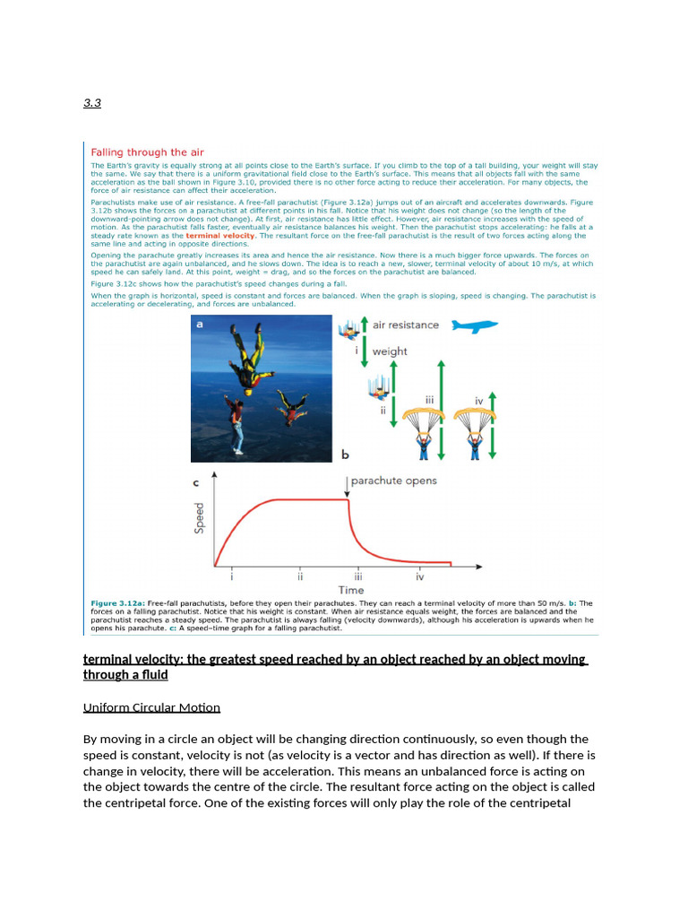 Terminal Velocity: The Greatest Speed Reached by An Object Reached by ...
