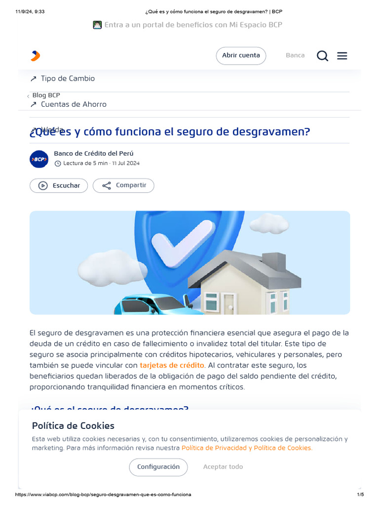 ¿Qué Es y Cómo Funciona El Seguro de Desgravamen - BCP | PDF