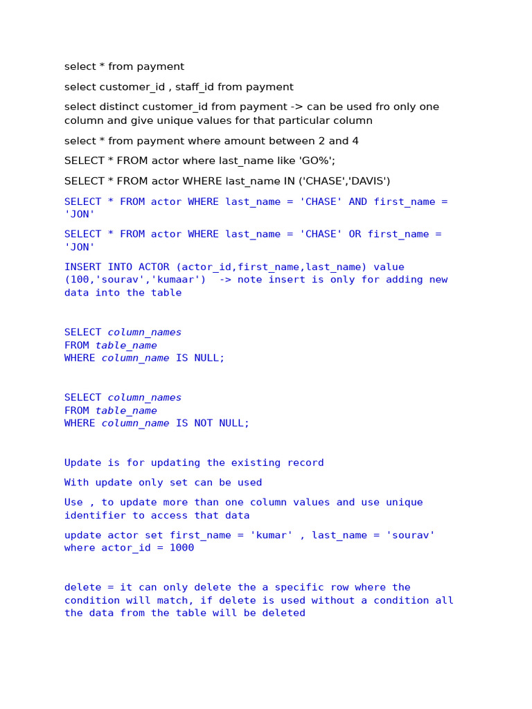 Database Revison | PDF