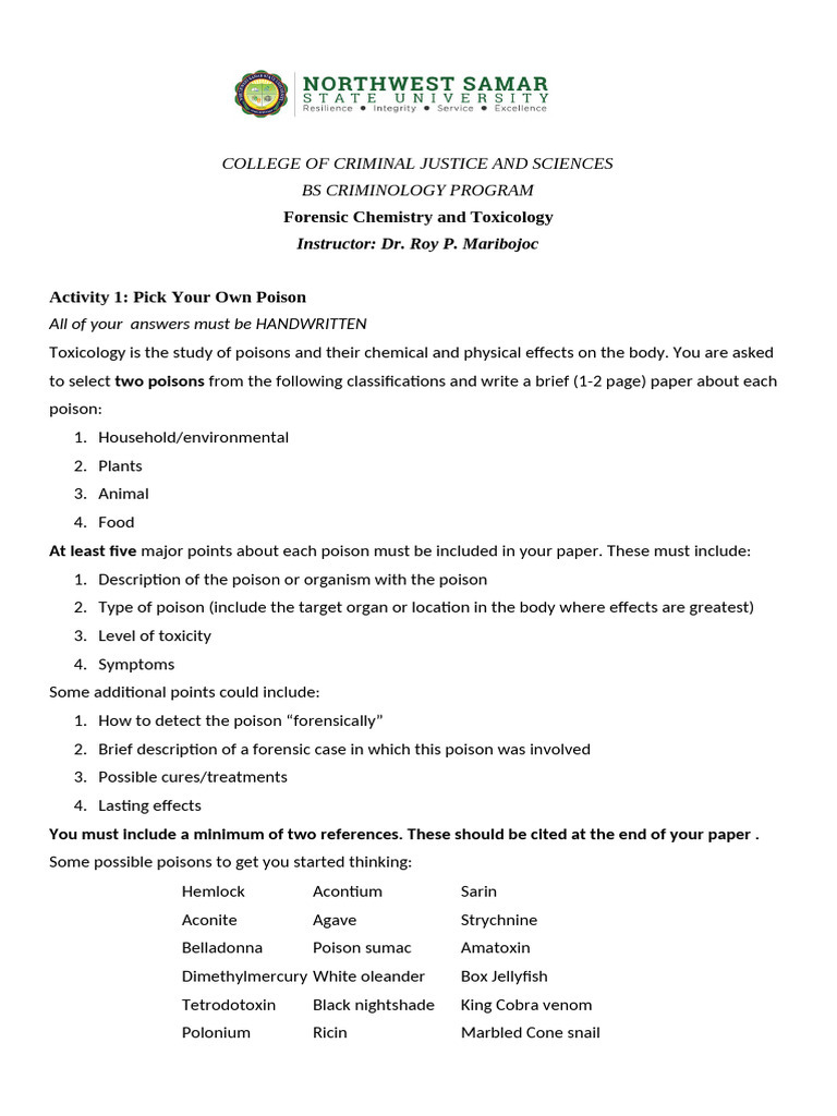 Pick Your Own Poison | PDF