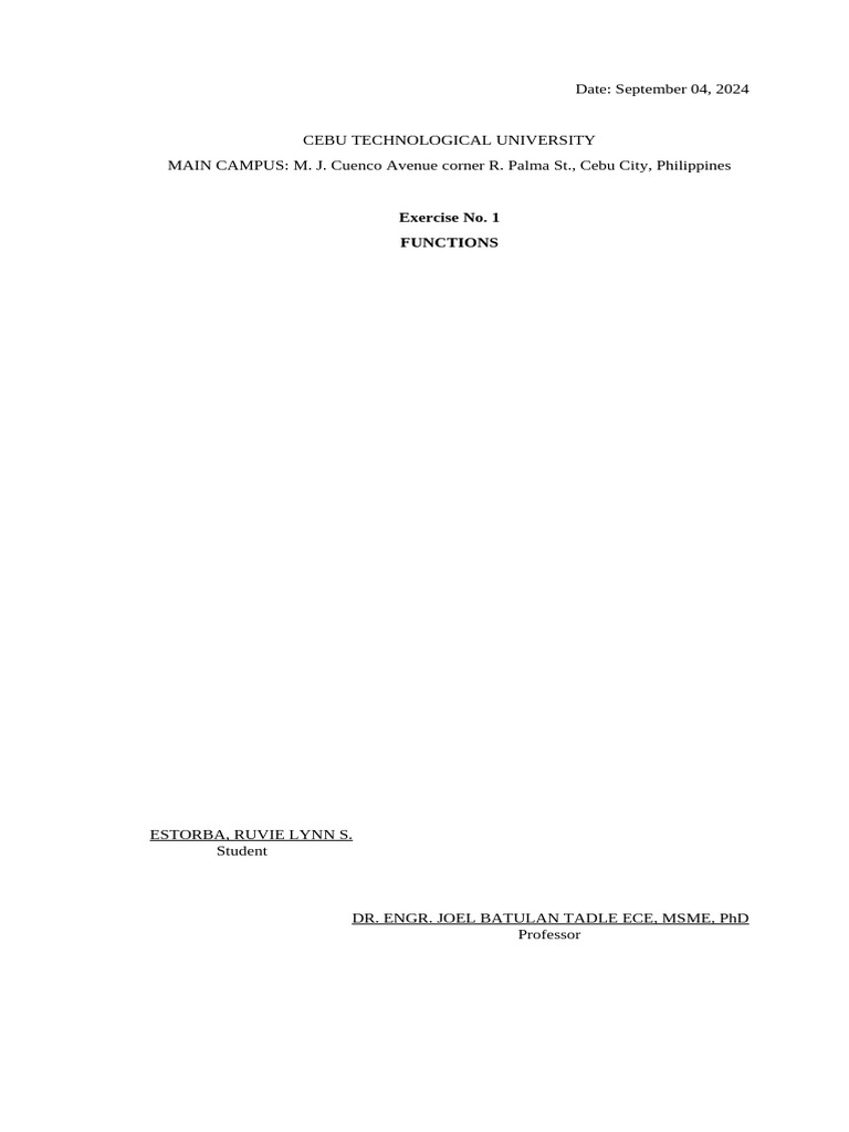 Calculus 1 Cover Page | PDF