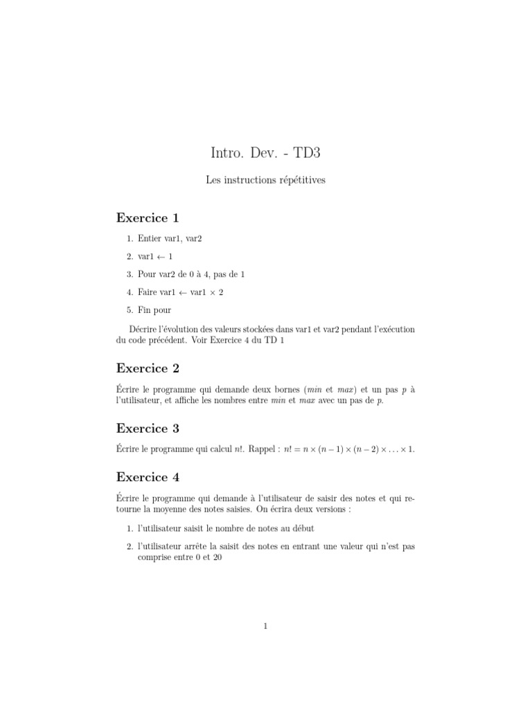 IntroDev TD3 | PDF