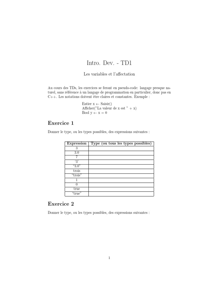IntroDev TD1 | PDF