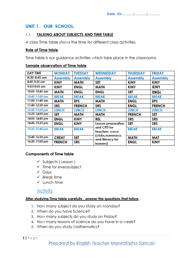 P4 English Notes CBC | PDF