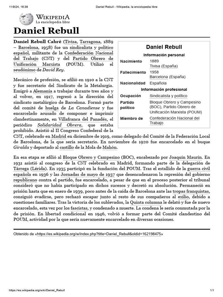 Daniel Rebull - Wikipedia, La Enciclopedia Libre | PDF