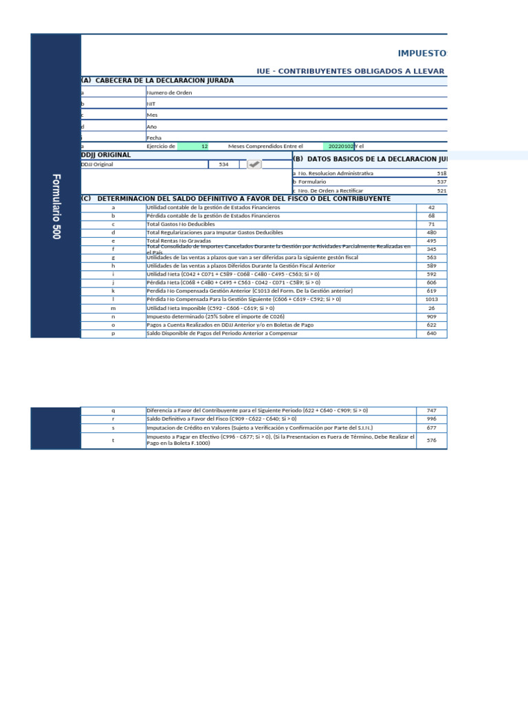 Form 500 Iue Formato | PDF