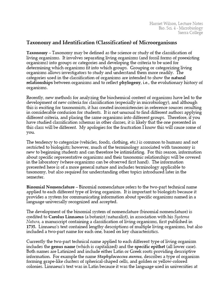 Criteria Useful in The Identifcation of Mo | PDF | Taxonomy (Biology ...
